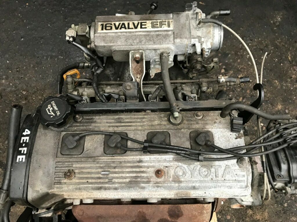 TOYOTA 4E-FE COMPLETE ENGINE WITH, TRANSMISSION